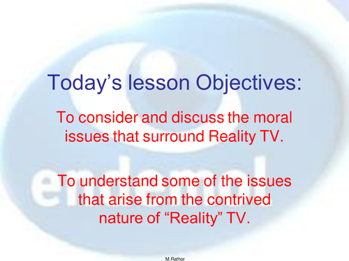 Reality TV – Speaking & listening | Teaching Resources