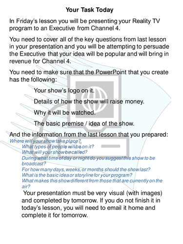 Reality TV – Characteristics of Reality TV Program | Teaching Resources