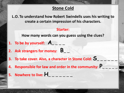 Stone Cold - Lesson PP - Character Themes | Teaching Resources