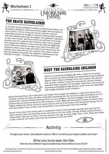 Lemony Snicket | Teaching Resources