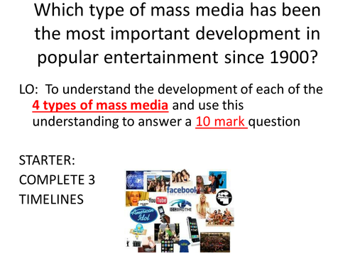 Mass media Development Since 1900 lesson | Teaching Resources