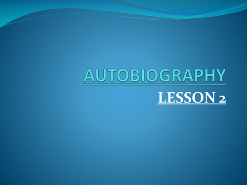 Autobiography – Vocabulary Choices | Teaching Resources