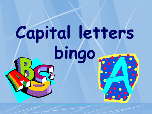 Capital letters bingo game activity and worksheet | Teaching Resources