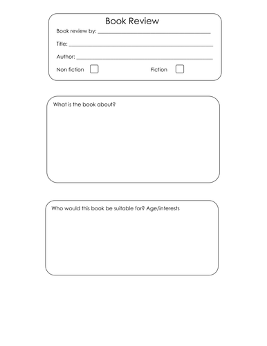 Book review template | Teaching Resources