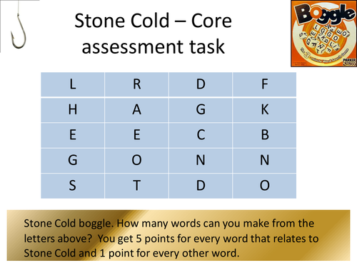 Complete collection of activities for "Stone Cold" | Teaching Resources