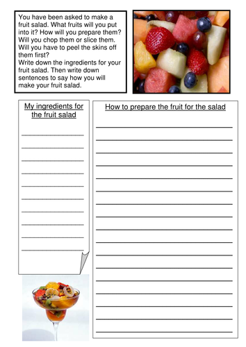 Fruit Salad Explanatory Writing | Teaching Resources
