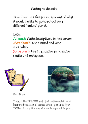 Creative writing: 'A day in the life of an alien' | Teaching Resources