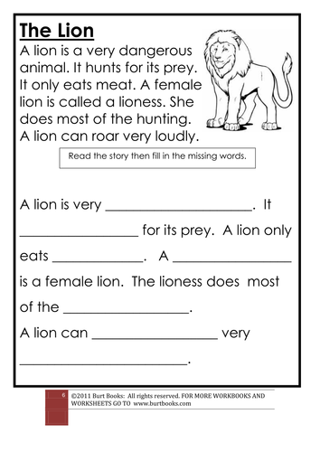 Reading and Recall Strategy: "The Lion" | Teaching Resources