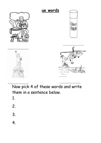 ue words Handout | Teaching Resources