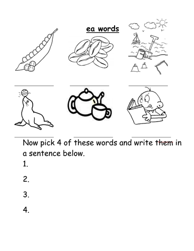 ea words worksheet | Teaching Resources