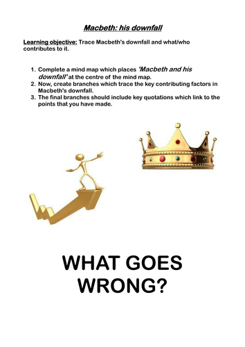 Macbeth and his downfall - mindmap task | Teaching Resources