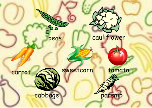 Vegetable Word Mat | Teaching Resources