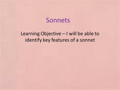 Sonnets | Teaching Resources