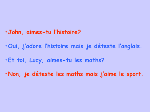 les matieres with extended opinions | Teaching Resources