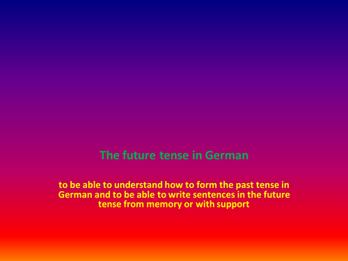 The future tense in German | Teaching Resources