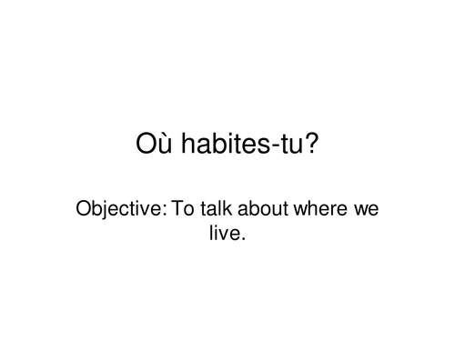 Où habites-tu? | Teaching Resources