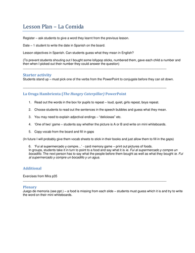 La comida | Teaching Resources