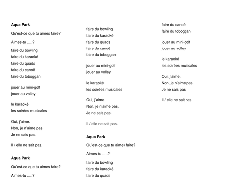 Aqua Park | Teaching Resources