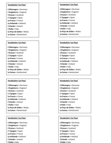 Les Pays | Teaching Resources