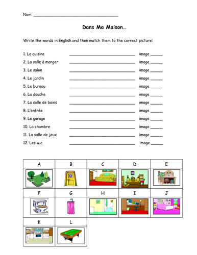 Dans Ma Maison - Handout | Teaching Resources