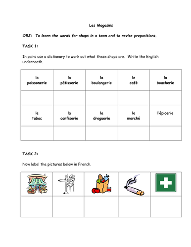 Les Magasins | Teaching Resources
