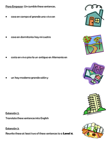 Vivo en una casa grande - consolidation activity | Teaching Resources