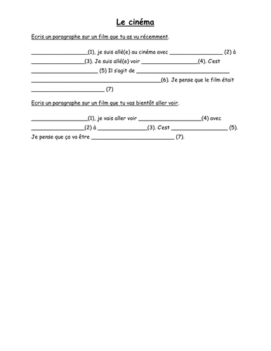 Le cinéma | Teaching Resources