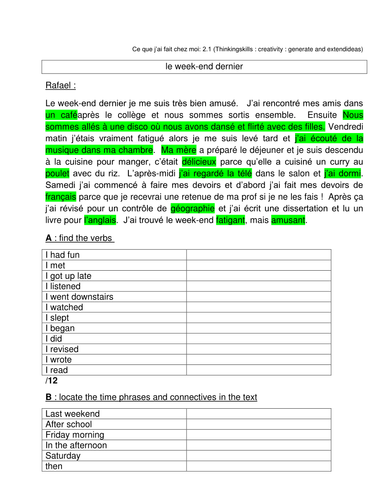 9th Grade French Freetime and the media topic | Teaching Resources