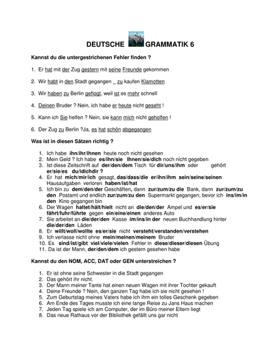 German Grammar Revision | Teaching Resources