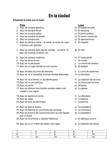 En la ciudad | Teaching Resources