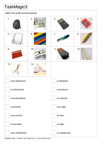 Spanish - Class items - Pic-based resources | Teaching Resources