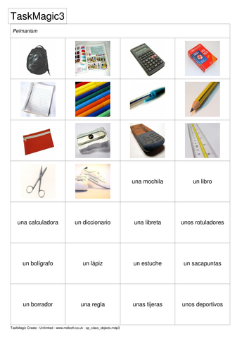Spanish - Class items - Pic-based resources | Teaching Resources