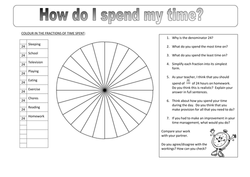 HOW MUCH TIME DO I SPEND ... | Teaching Resources