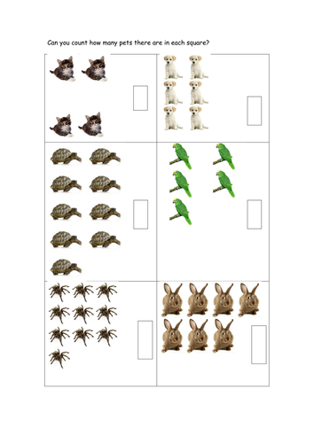 Pet counting sheet | Teaching Resources