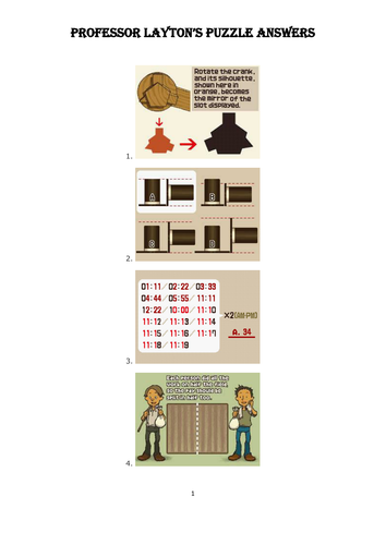 Professor Layton Puzzles | Teaching Resources