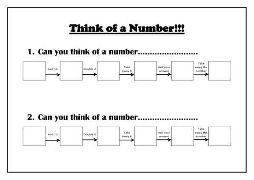 Think of a number (algebraic proof) | Teaching Resources