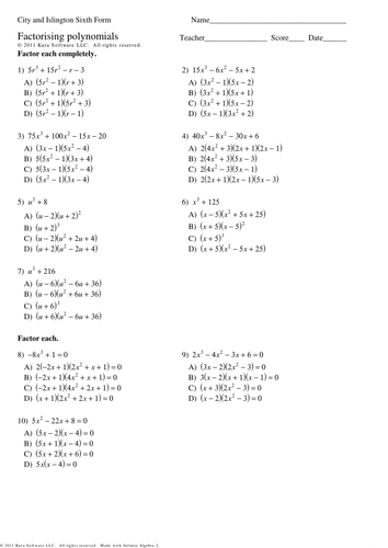 Multichoice questions for pure maths | Teaching Resources
