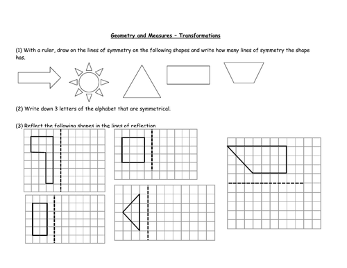 Transformations handout | Teaching Resources Transformations handout | Teaching Resources