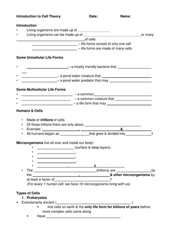Introduction: Cells & Microorganisms & Microscopes | Teaching Resources