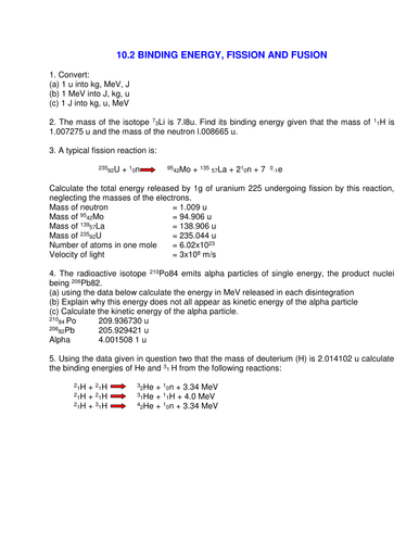 Physics: Nuclear Energy | Teaching Resources