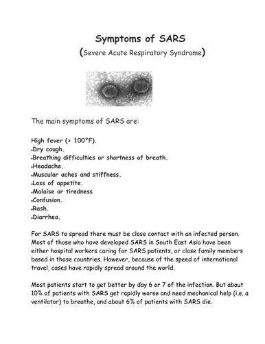SARS | Teaching Resources