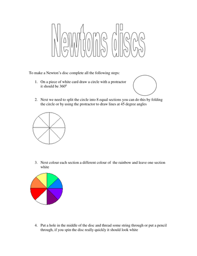 Netwon's discs and rainbows | Teaching Resources Netwon's discs and rainbows | Teaching Resources