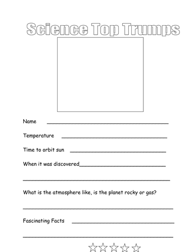 Top Trumps Sheet | Teaching Resources