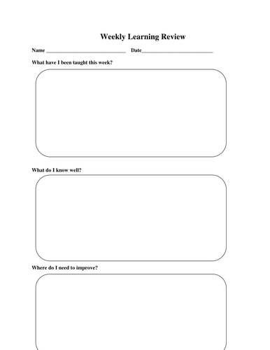 Weekly Learning Review | Teaching Resources