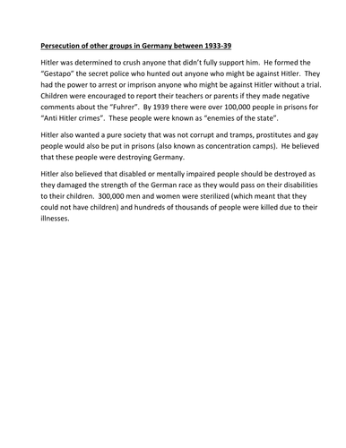 Persecution In Nazi germany lesson PowerPoint | Teaching Resources