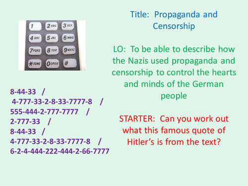 Germany History – Propaganda & Censorship | Teaching Resources
