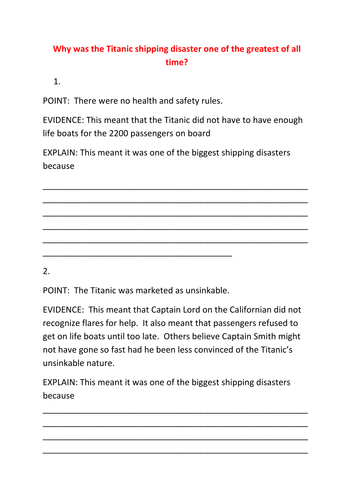 Titanic History Lesson – Why It Was A Disaster | Teaching Resources
