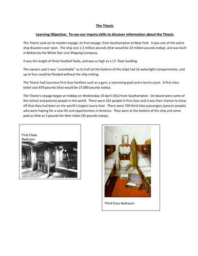 Titanic- Evaluating The Ship | Teaching Resources