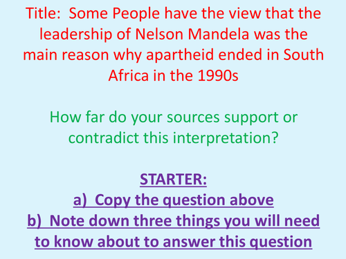 Apartheid Test: Mandela Ending | Teaching Resources