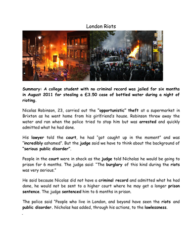 An introduction to Justice/Injustice | Teaching Resources